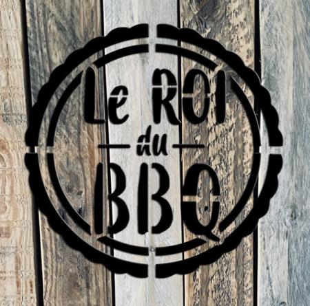 Pochoir Adhésif 20 x 20 cm Médaillon Le Roi du Barbecue BBQ