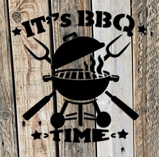 Pochoir Adhésif 20 x 20 cm Affiche It's BBQ Time