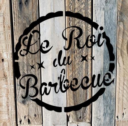 Pochoir Adhésif 20 x 20 cm Médaillon Le Roi du Barbecue BBQ Stylisé